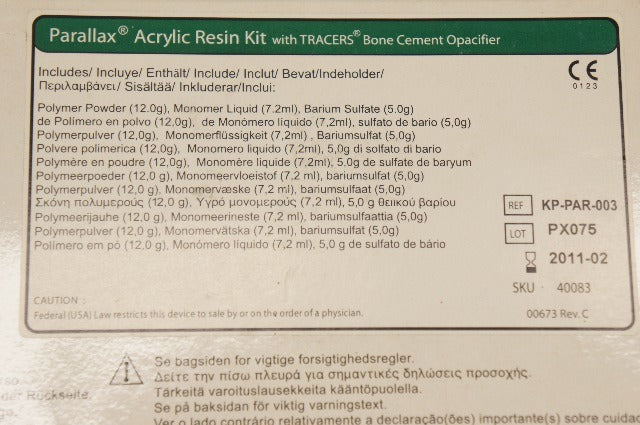 ArthroCare KP-PAR-003 Spine Parallax Acrylic Resin Kit (x) – Imedicsales