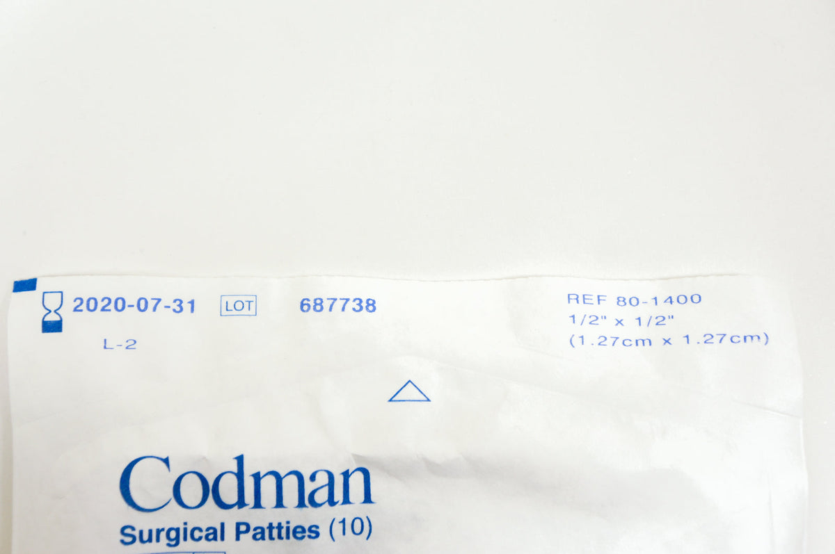 Codman 80-1400 Surgical Patties 1/2inch x 1/2inch - Lot of 10 packs – Imedicsales