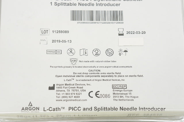 Argon 384516 L-Cath PICC S/L Peripherally Inserted Central Cath. Basic – Imedicsales