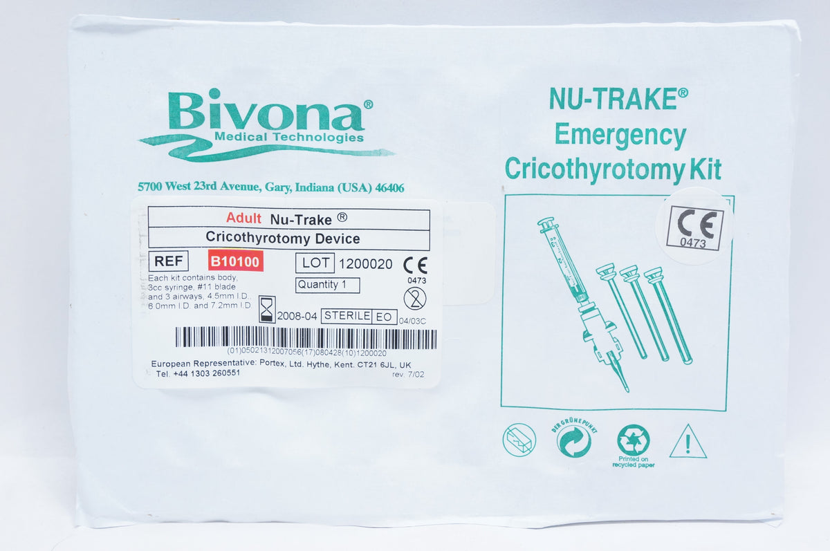 Nu-Trake B10100 Cricothyrotomy Drevice Adult (x) – Imedicsales
