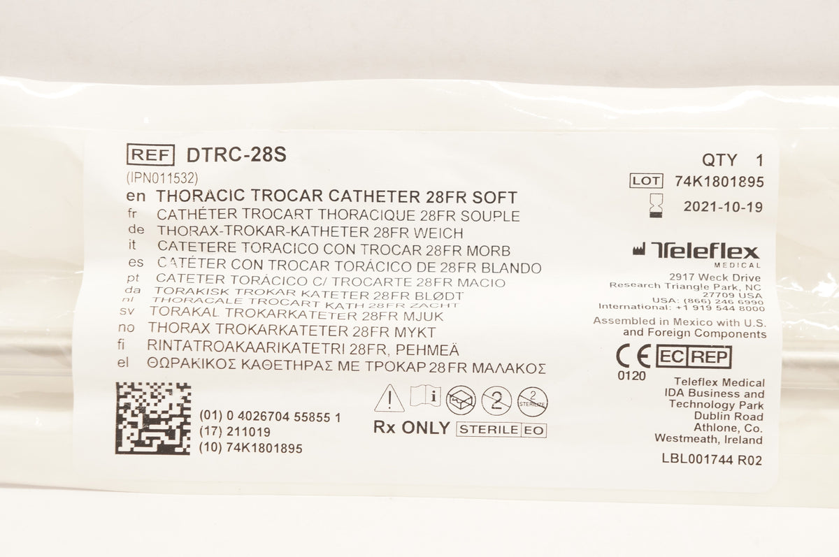 Teleflex DTRC-28S Thoracic Trocar Cath. Soft, 25Fr (x) – Imedicsales