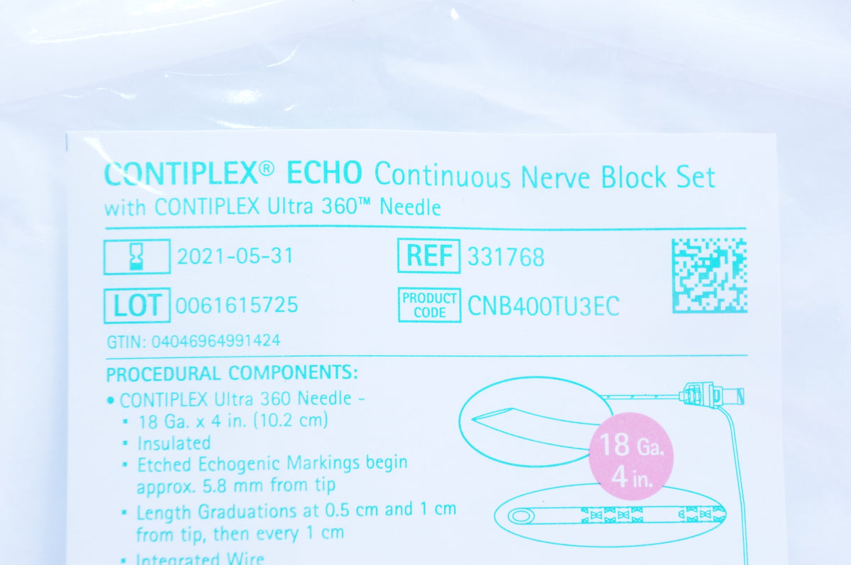 Braun 331768 Contiplex Echo Continuous Nerve Block Set 18 Ga x 4 inch – Imedicsales