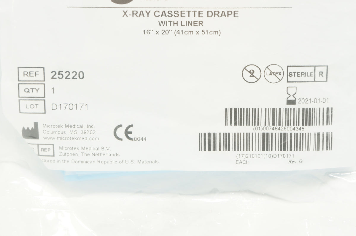 Microtek 25220 E-Z Sert X-Ray Cassette Drape with Liner 16inch x 20inc – Imedicsales