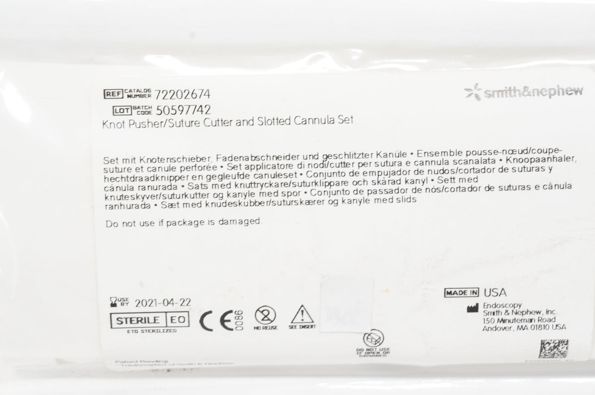 Smith&Nephew 72202674 Knot Pusher/Stre. Cutter and Slotted Cannula Set – Imedicsales