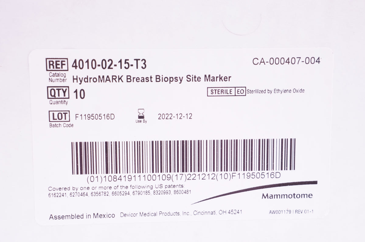 Devicor 4010-02-15-T3 Mammotome HydroMARK Breast Biopsy Site Marker - – Imedicsales
