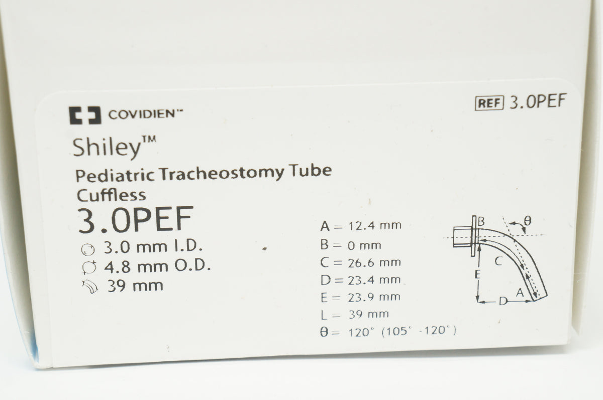 Covidien 3.0PEF Shiley Pediatric Tracheostomy Tube 3.0 x 4.8 x 39mm – Imedicsales