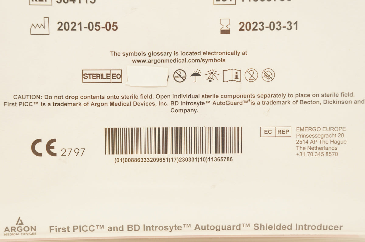 Argon 384115 First PICC S/L Peripherally Inserted Central Cath. Basic – Imedicsales