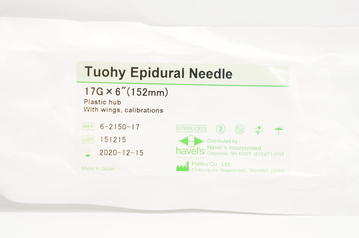 Havel's 6-2150-17 Tuohy Epidural Needle 17 G x 6 inch (x) – Imedicsales