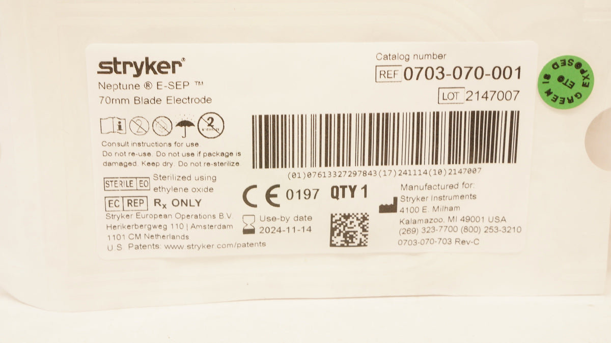 Stryker 0703-070-001 Neptune E-SEP Blade Electrode 70mm – Imedicsales