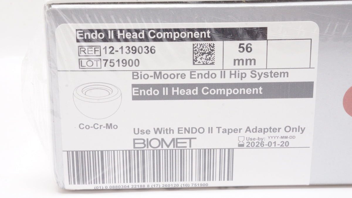 Biomet 12-139036 Bio-Moore Endo II Hip System, Endo II Head Component – Imedicsales