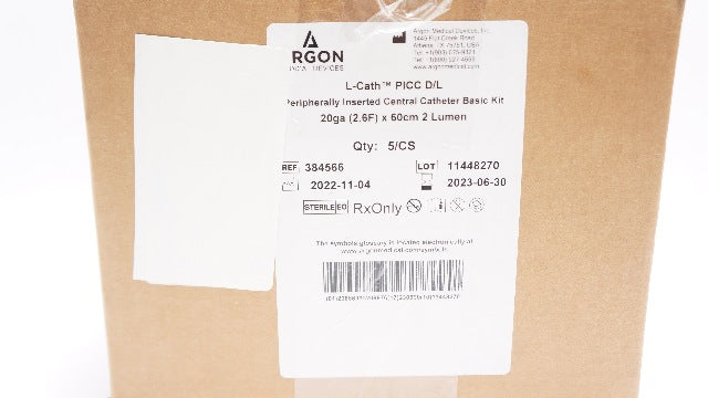 Argon 384566 L-Cath PICC Inserted Central Cath. Basic Kit (x) - Box of – Imedicsales