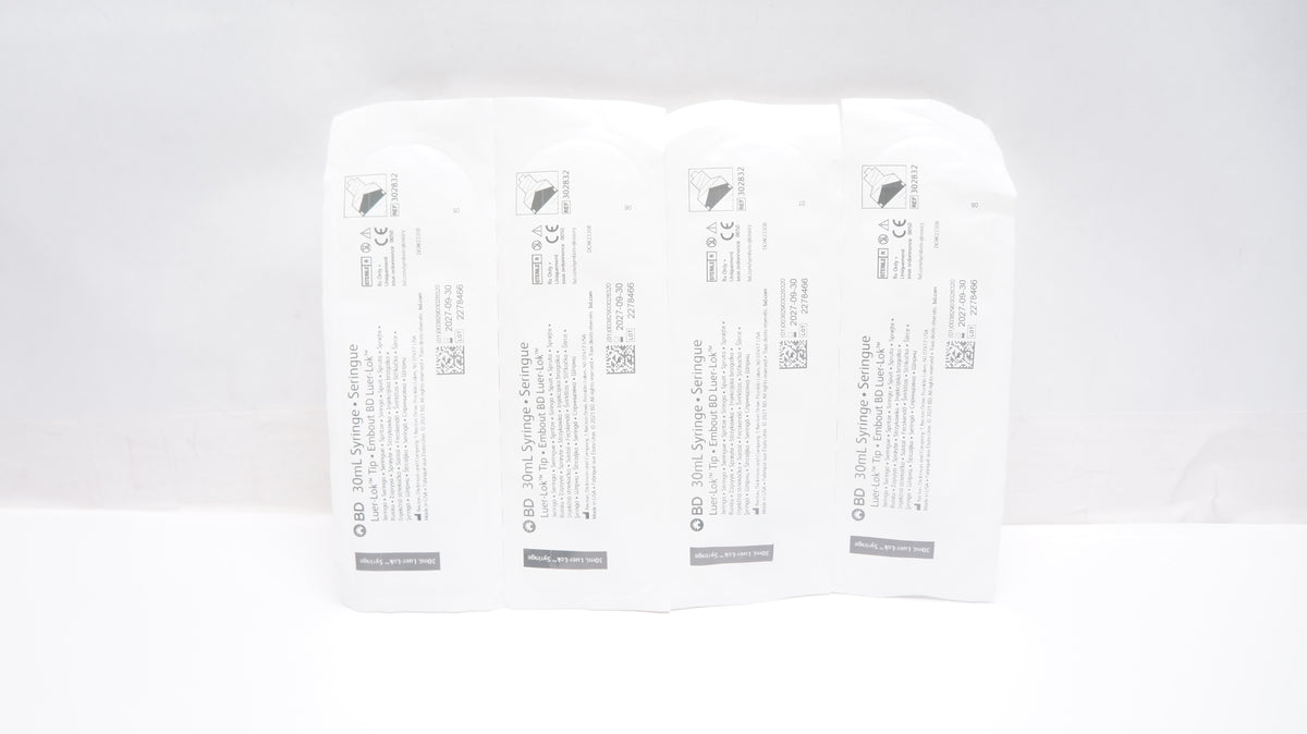 BD 302832 Syringe, Luer-Lok Tip, 30mL - 4 Packs – Imedicsales