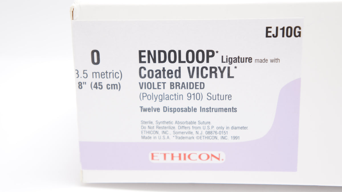 Ethicon EJ10G 0 Endoloop Coated Vicryl Polyglactin Stre 18inch (x) - B – Imedicsales