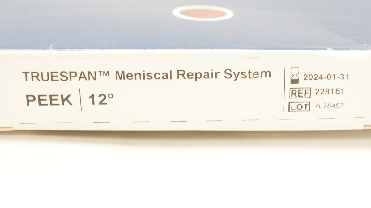 DePuy Synthes 228151 Mitek Truespan Meniscal Repair System PEEK 12Degr ... DePuy Synthes 228151 Mitek Truespan Meniscal Repair System PEEK 12Degr ...