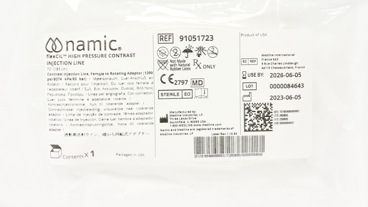 Navilyst 91051723 Namic flexCil High Pressure Contrast Injection Line – Imedicsales