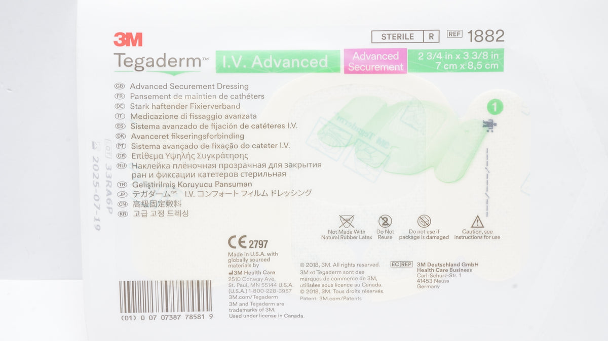 3M 1882 Tegaderm IV Advanced Securement Dressing, 2-3/4 inch x 3-3/8 i – Imedicsales