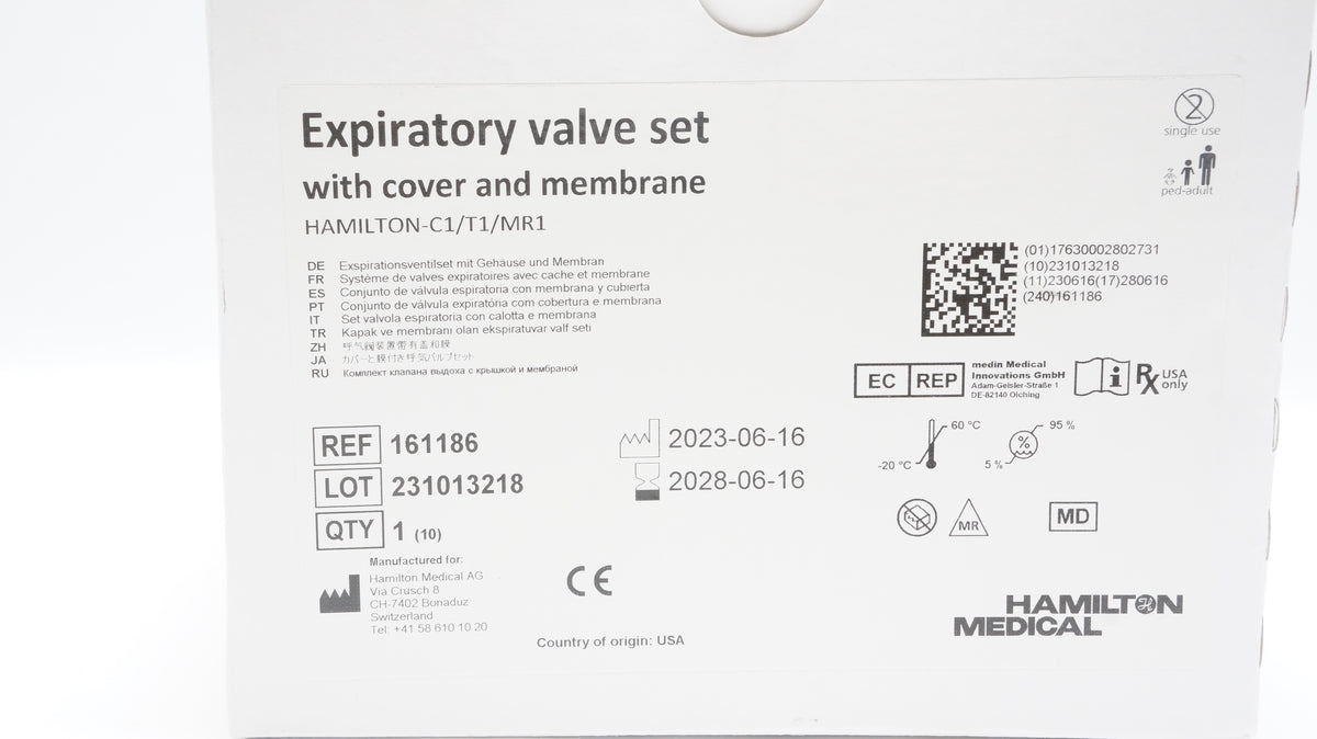 Hamilton Medical 161186 Expiratory Valve Set w/ Cover & Membrane - Box – Imedicsales