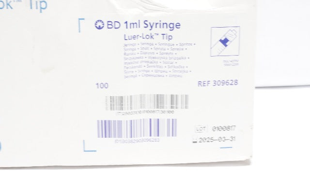 BD 309628 1ml Luer Lok Tip Syringe - Box of 100 (x) – Imedicsales