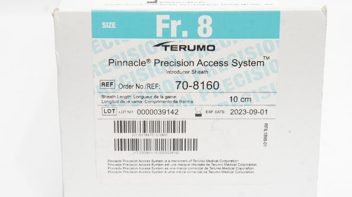 Terumo 70-8160 Pinnacle Precision Access System 8Fr x 10cm x 21G (x) - – Imedicsales
