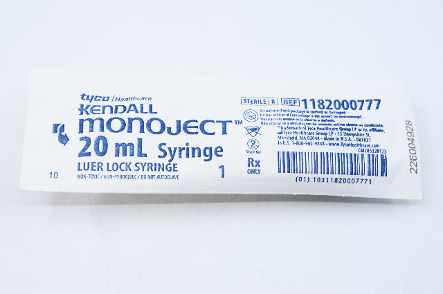 Tyco 1182000777 Kendall Monoject 20mL Syringe Luer-Lock – Imedicsales