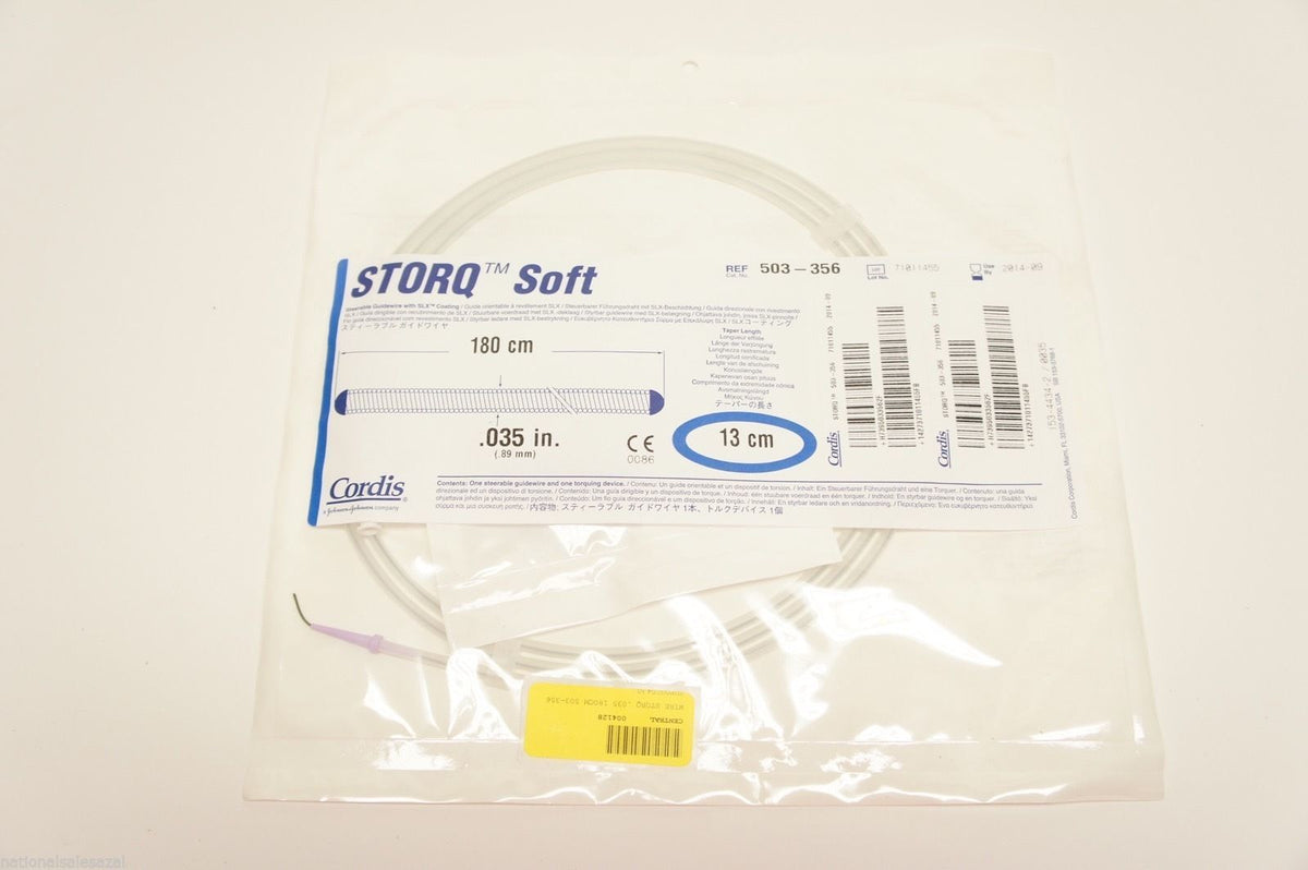 503-356 ~ Cordis Storq Soft Steerable Guidewire 0.035in. x 180cm (x ...