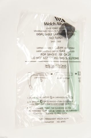 Welch Allyn 56901 Laryngoscope Disposable Small Size-Curved ~ Box of 1 ...