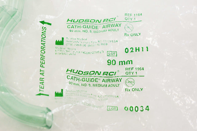 Teleflex 1164 HUDSON RCI Cath-Guide Airway 90mm, No. 9, Medium Adult ...