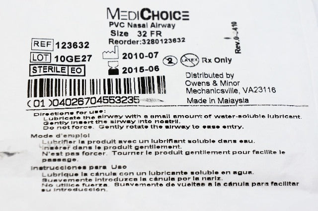 MediChoice 123632 PVC Nasal Airway Size 32Fr. (x) – Imedicsales