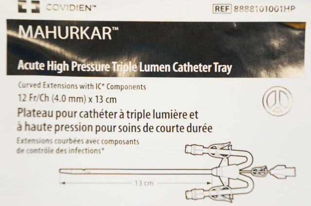 Covidien 8888101001HP MAHURKAR Acute High Pressure Triple Lumen Cath ...