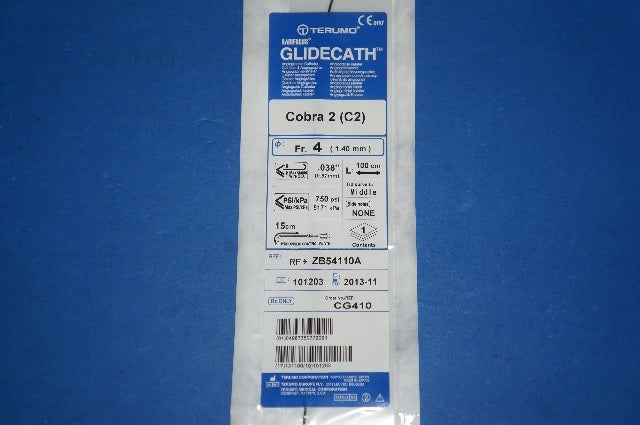 Terumo ZB54110A Radifocus Glidecath Angiographic Cath. Cobra 2 (C2) 4F ...
