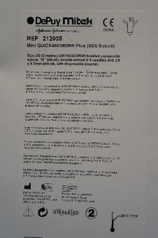 DePuy Mitek 212035 Mini QUICKANCHOR Plus (x) – Imedicsales