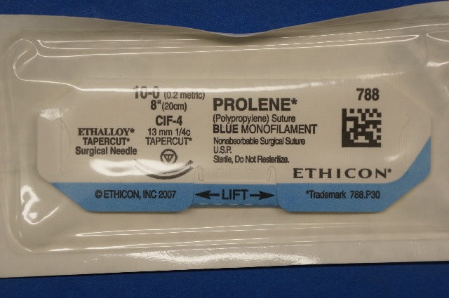 Ethicon 788 10-0 PROLENE, CIF-4 13mm 1/4c TAPERCUT, Blue Monofilament ...