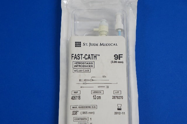 St. Jude Medical 406118 Fast-Cath Hemostasis Introducer 9F x 12cm (x ...
