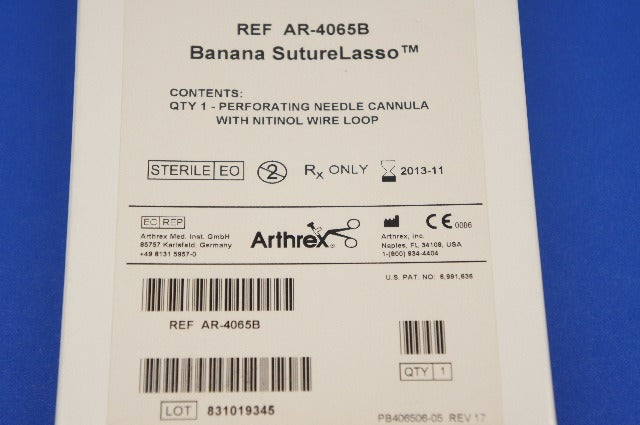 Arthrex AR-4065B Banana SutureLasso Perforating Ndle Cannula (x ...