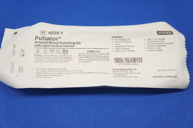 Smiths Medical 4039-1 Pulsator Arterial Blood Sampling Kit (x ...