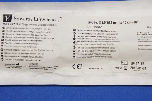 Edwards Lifesciences TF36460 Thin-Flex Dual Stage Venous Drainage Cann ...