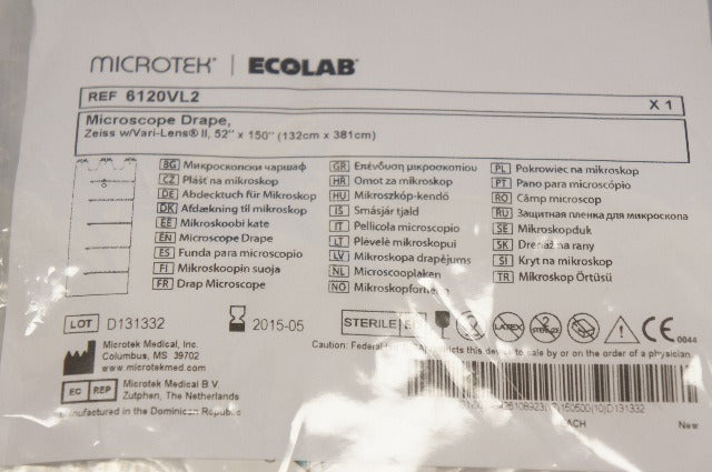 Microtek 6120VL2 Ecolab Microscope Drape, Zeiss w/Vari-Lens II, 52 (x ...