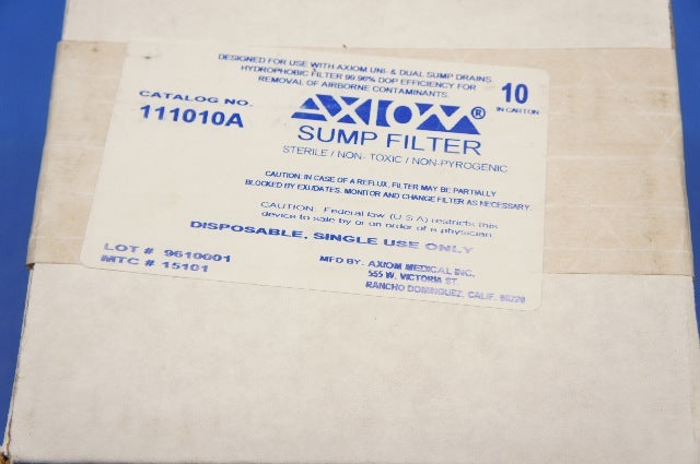 Axiom Medical 111010A Sump Filter ~ Box of 10 – Imedicsales