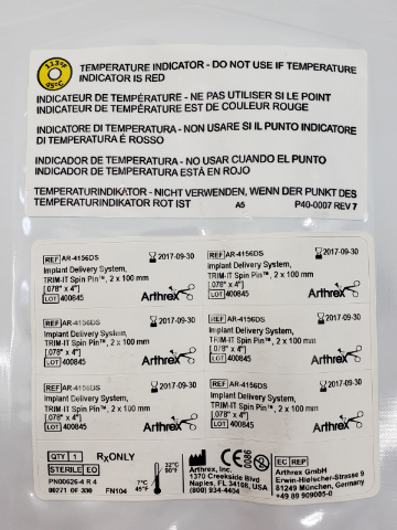 ARTHREX AR-4156DS Implant Delivery System, TRIM-IT Spin Pin, 2 x 100mm ...