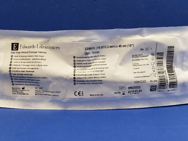 Edwards Lifesciences TR3240L Dual Stage Venous Drainage Cannula 32/40F ...