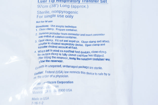 Baxter 2C7102 Luer Tip Respirator Transfer Set 38inch Long – Imedicsales