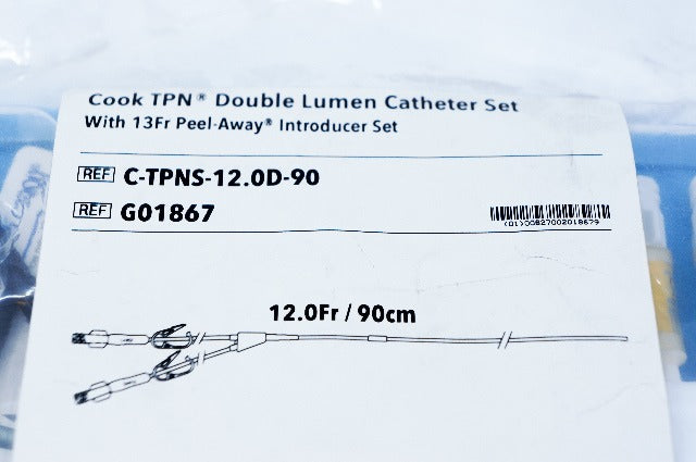 Cook G01867 TPN Double Lumen Cath. Set 12Fr. x 90cm (x) – Imedicsales