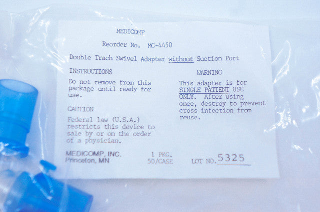 MediComp MC-4450 Double Trach Swivel Adapter Without Suction Port ...