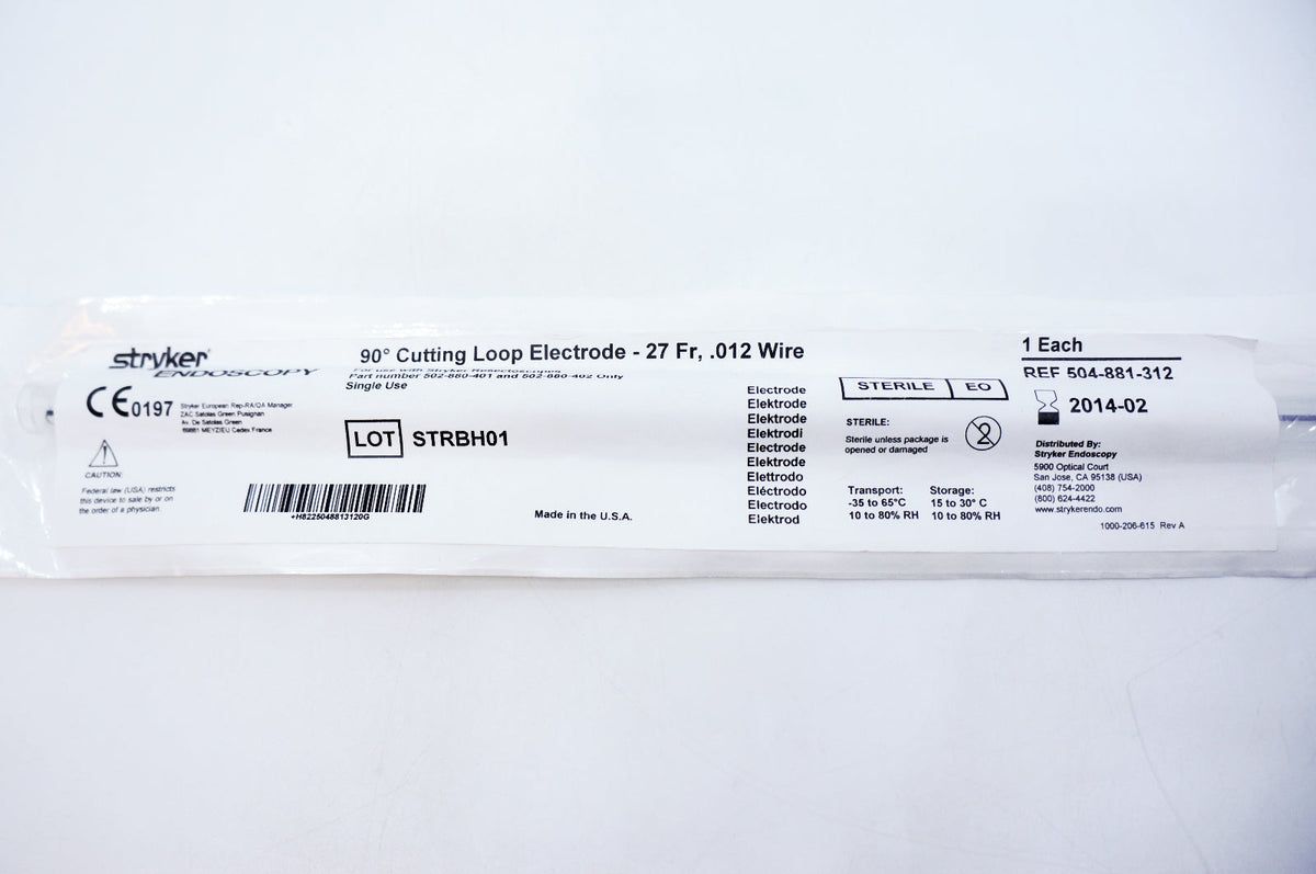 Stryker 504-881-312 Cutting Loop Electrode 90 degree, 27Fr. (x ...