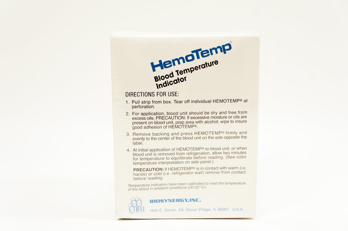 Biosynergy HemoTemp Blood Temperature Indicator (x) – Imedicsales