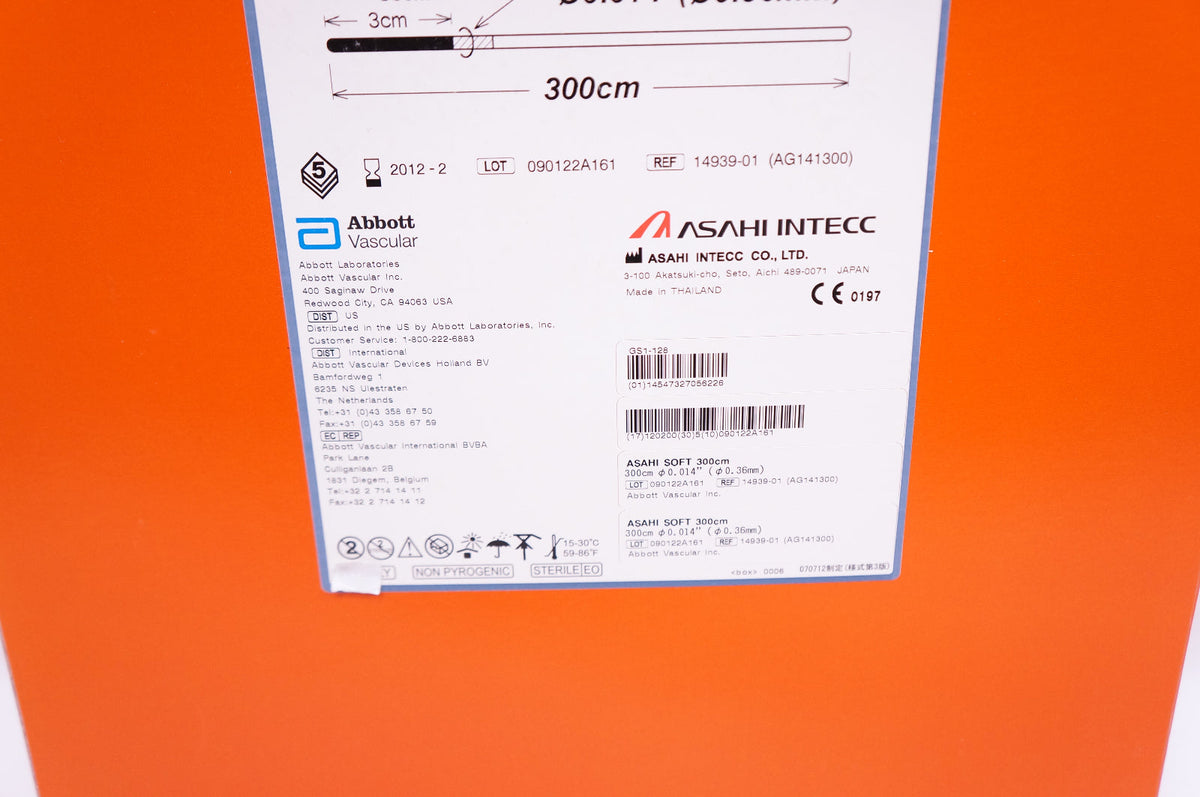 Abbott 14939-01 Asahi PTCA Guide Wire Soft 300cm (x) - Box of 5 ...