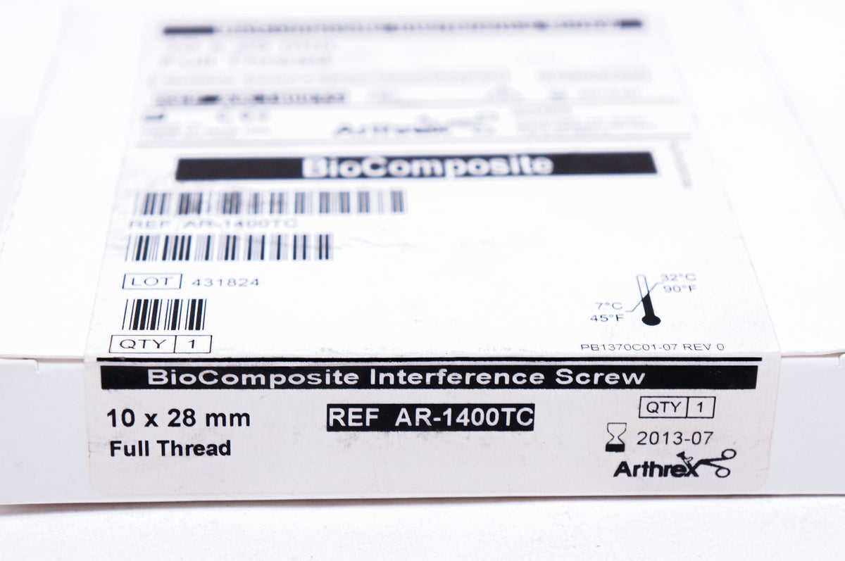 Arthrex AR-1400TC BioComposite Interference Screw 10 x 28mm, Full Thre ...