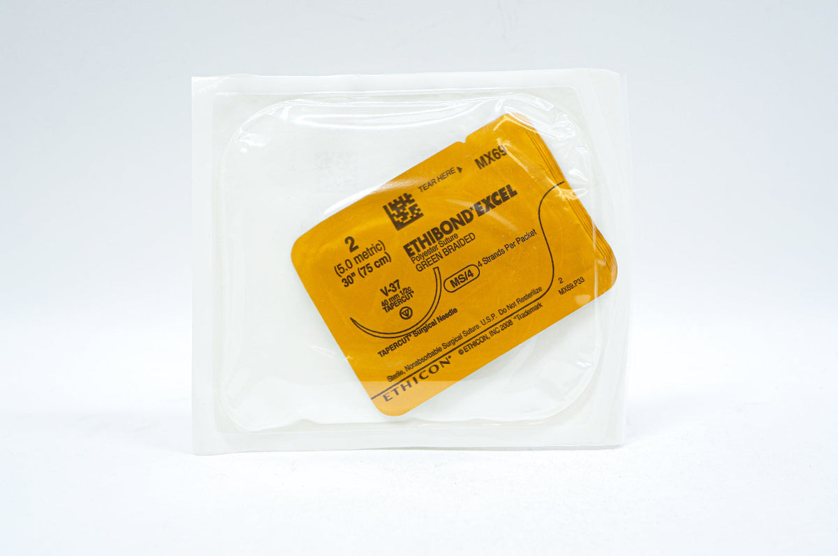 Ethicon MX69G 2 ETHIBOND EXCEL, V-37, 40mm 1/2c TAPERCUT, 30inch (x ...