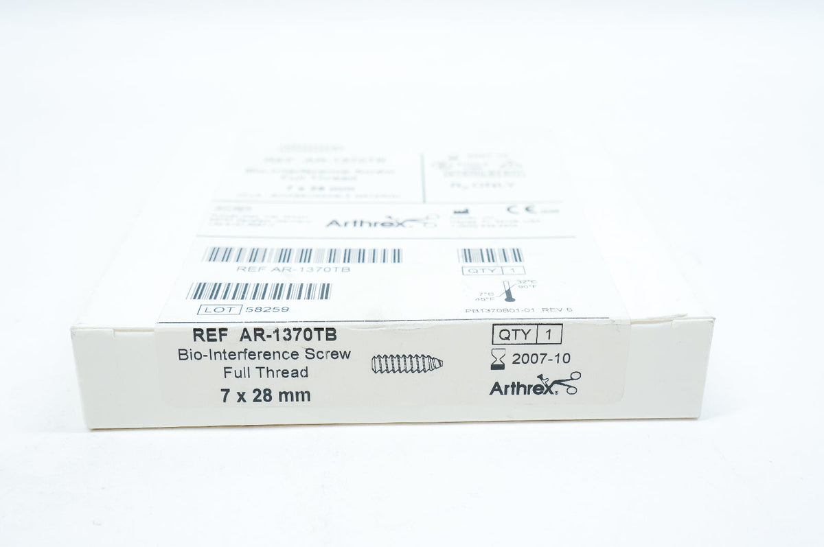 Arthrex AR-1370TB Bio-Interference Screw Full Thread 7 x 28mm (x ...