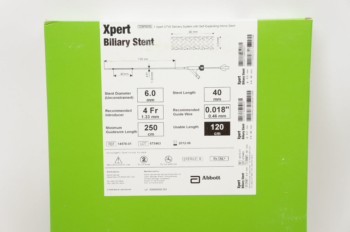 Abbott 14578-01 Xpert Biliary Stnt OTW 6.0mm x 40 x 120cm (x) – Imedicsales